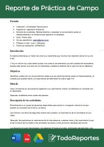 Reporte de práctica de campo: formato, cómo hacerlo y ejemplos